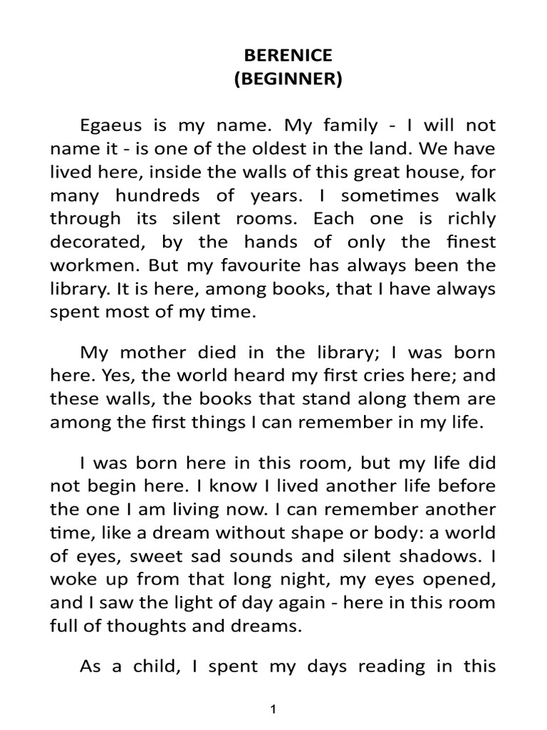 Berenice-Edgar Allan Poe | PDF | Dream | Sleep