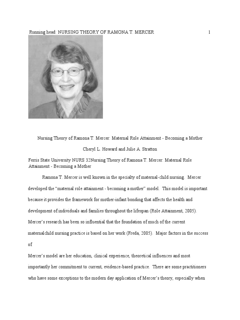 Ramona Mercer's Influential Theory of Maternal Role Attainment and its ...