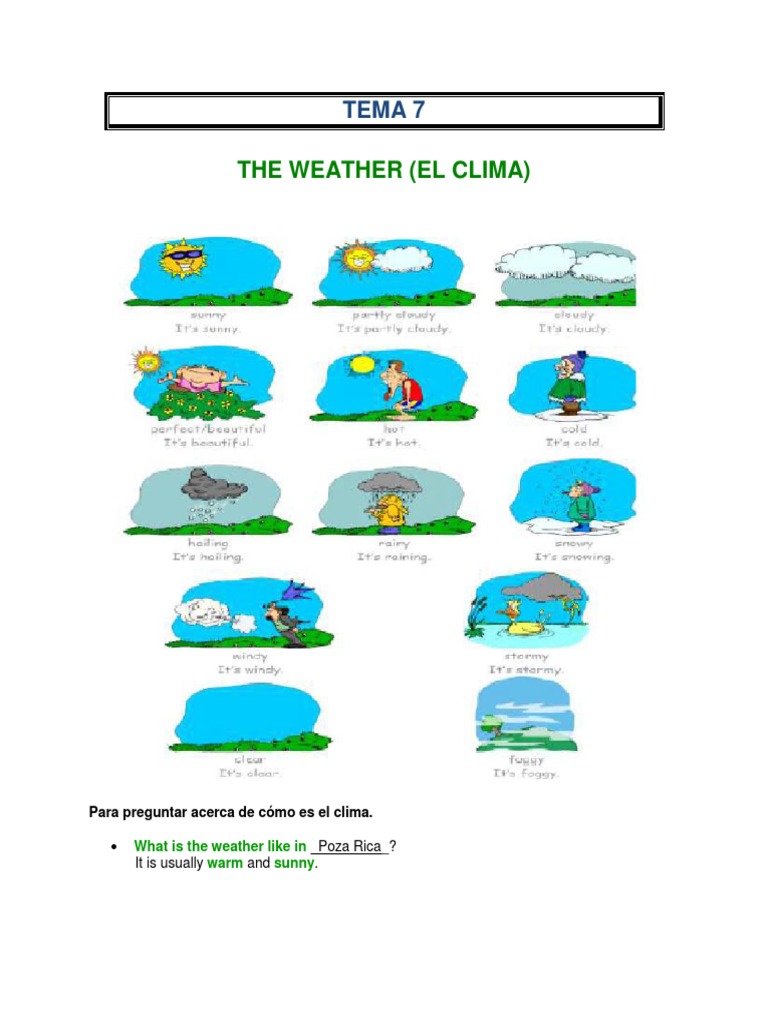 The Weather (El Clima) : Tema 7 | PDF