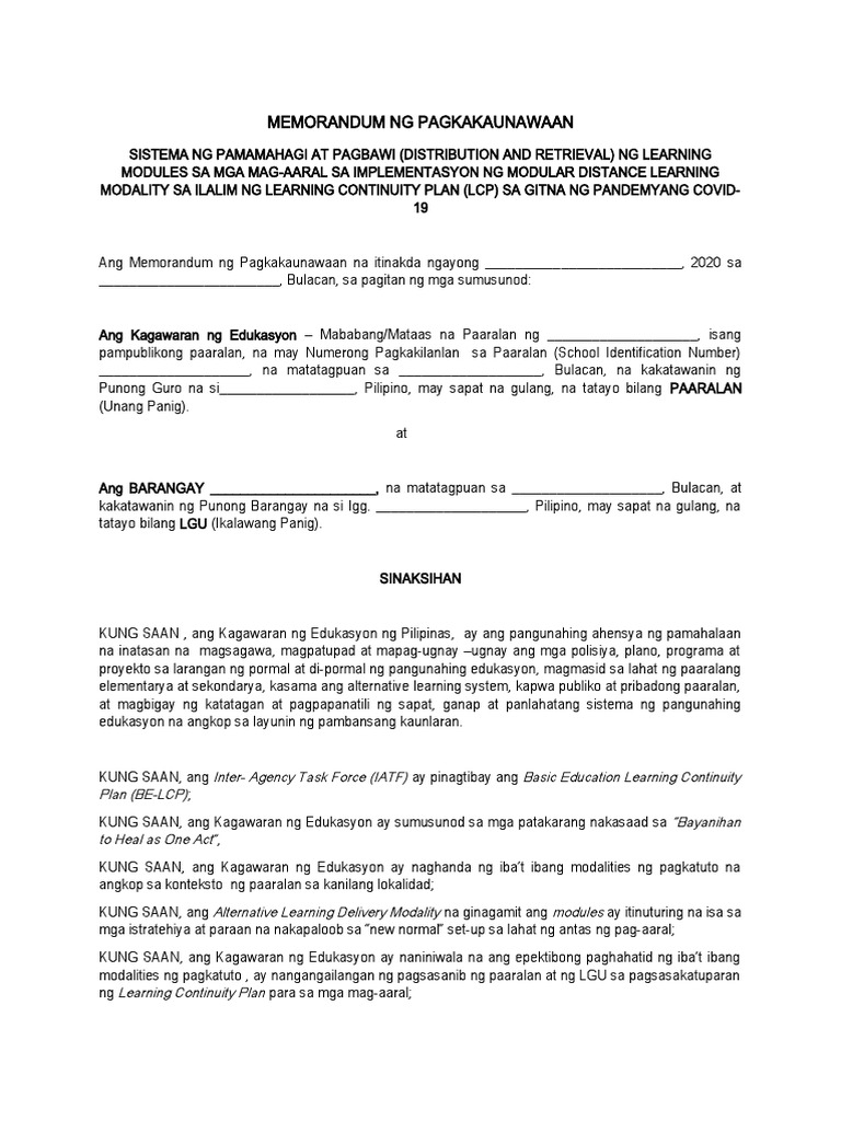 MOU With LGU | PDF MOU With LGU | PDF