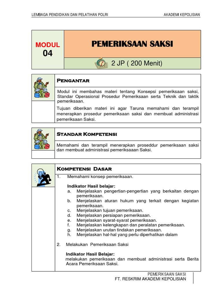 Modul 04. Pemeriksaan Saksi | PDF