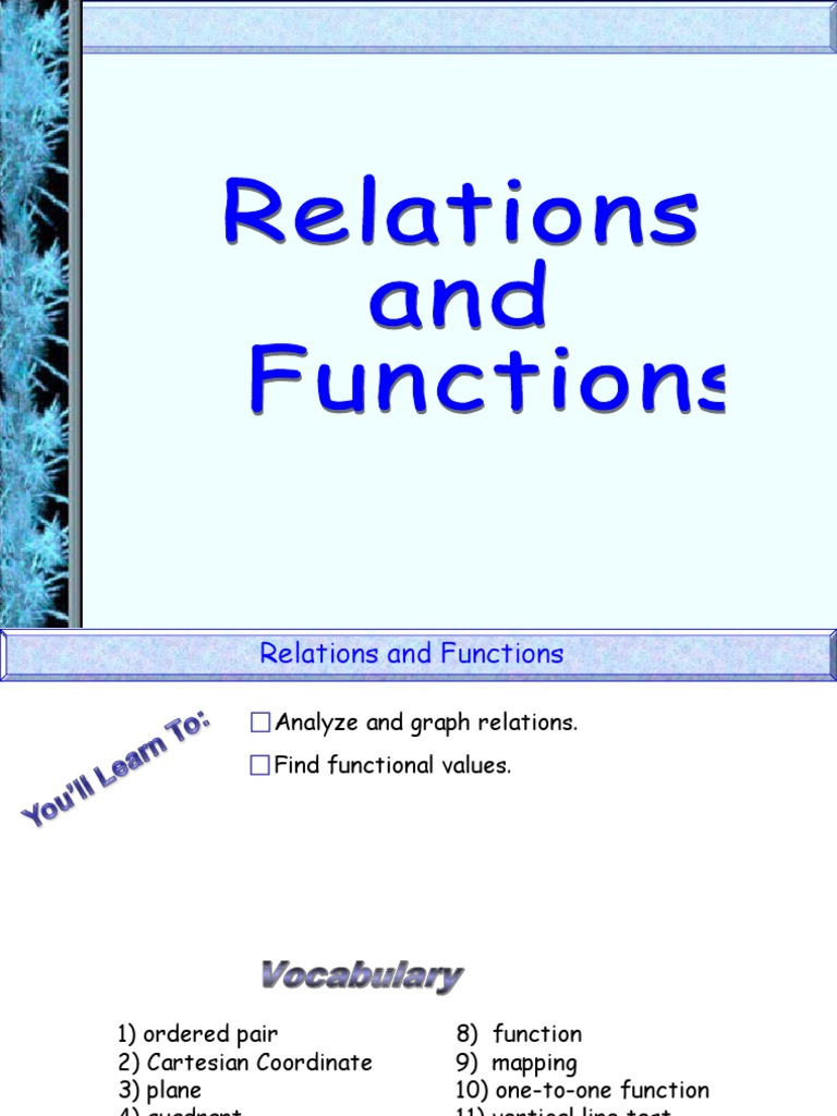 Analyzing Relations And Identifying Functions Pdf Cartesian Coordinate System Function