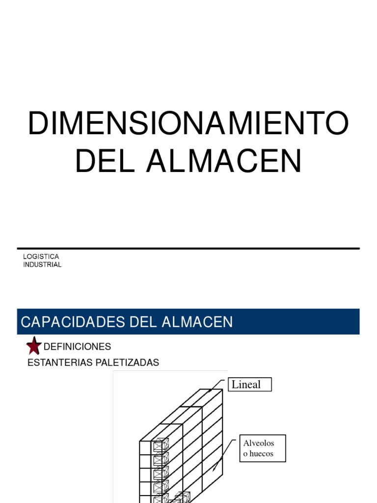 Dimensionamiento y capacidad de almacenes | PDF