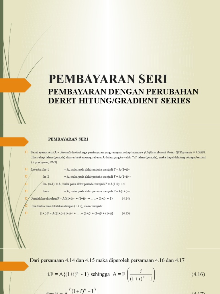 Pembayaran Seri & Gradient Series | PDF | Metode & Bahan Ajar