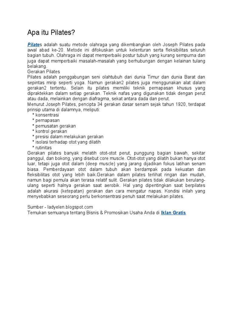 Panduan Lengkap Pilates | PDF