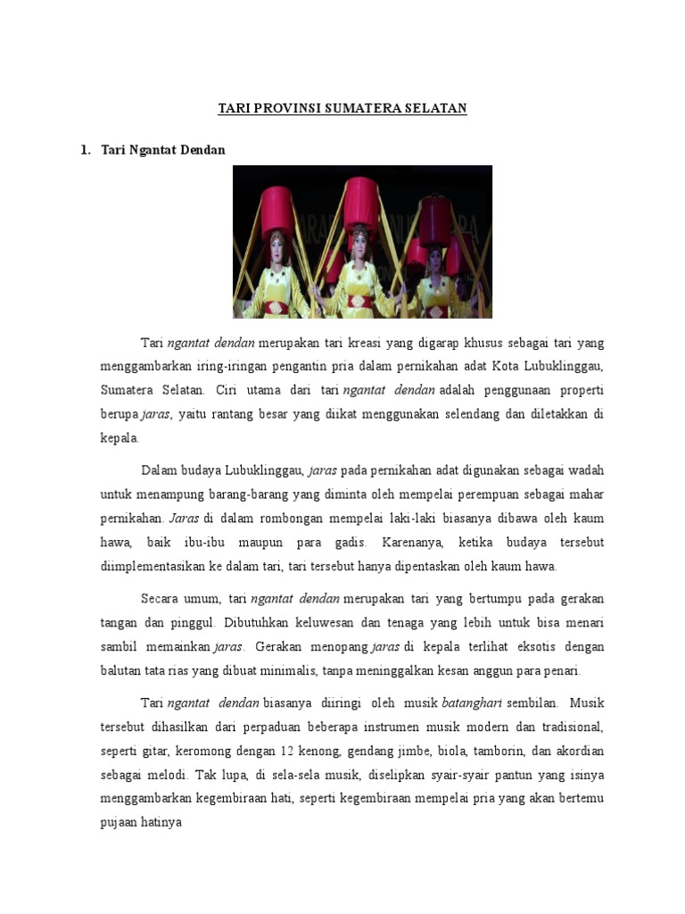Tarian Tradisional Sumatera Selatan | PDF