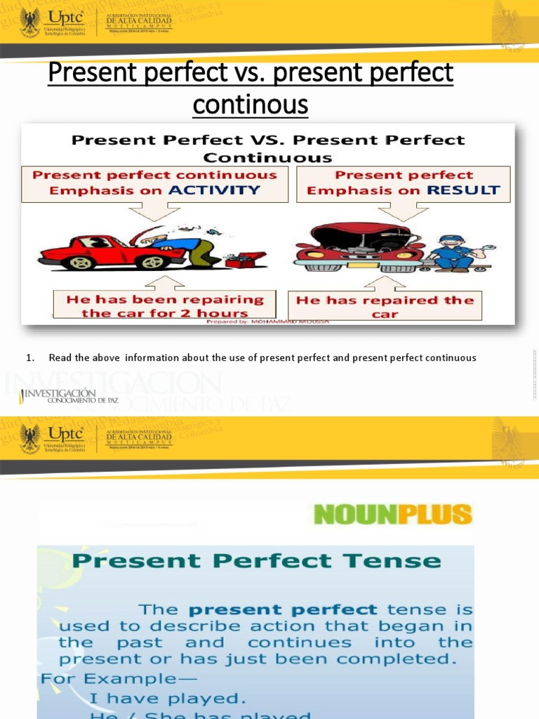 Present Perfect vs. Continuous Tenses | PDF | Perfect (Grammar ...