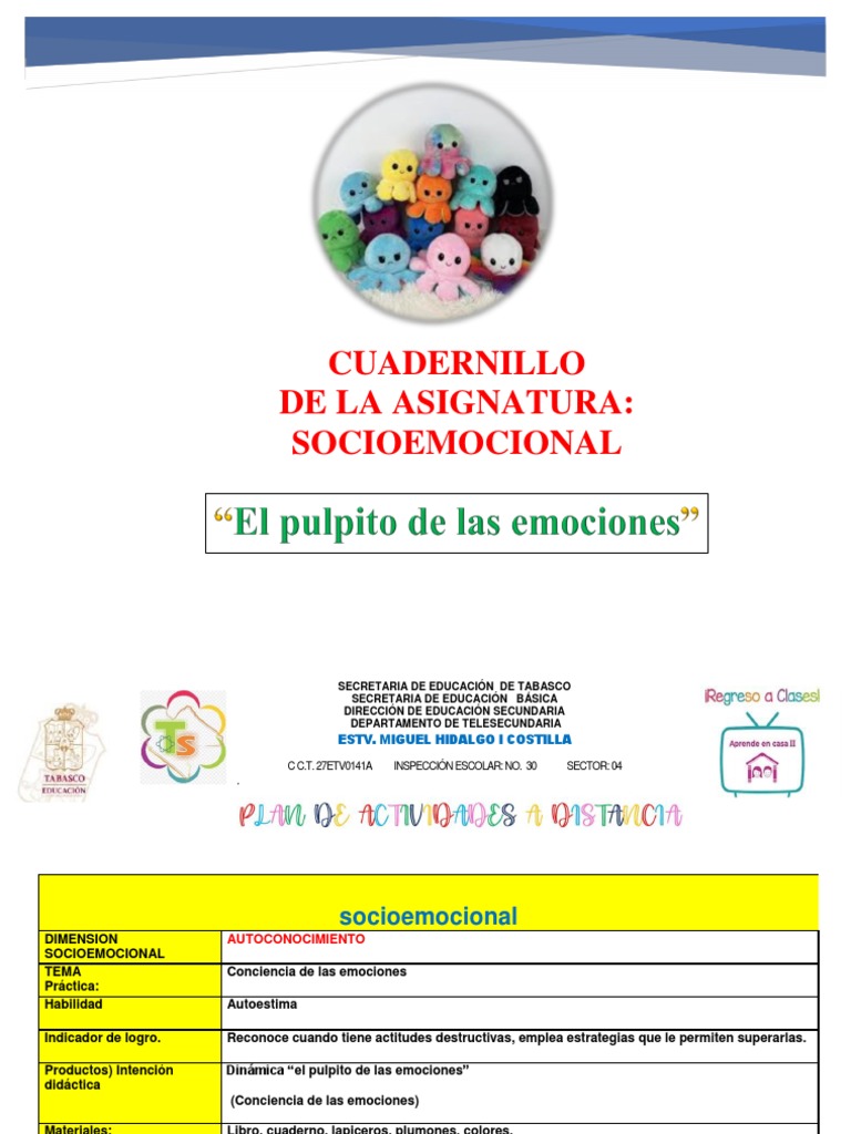 Cuadernillo Socioemocional para Secundaria | PDF | Síndrome de Asperger ...