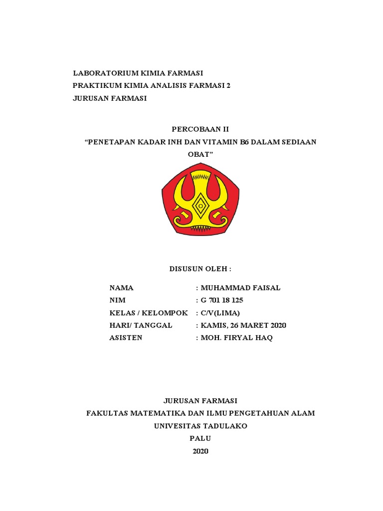 Kimsis Penetapan Kadar Inh Dan Vitamin B6 Dalam Sediaan Obat | PDF