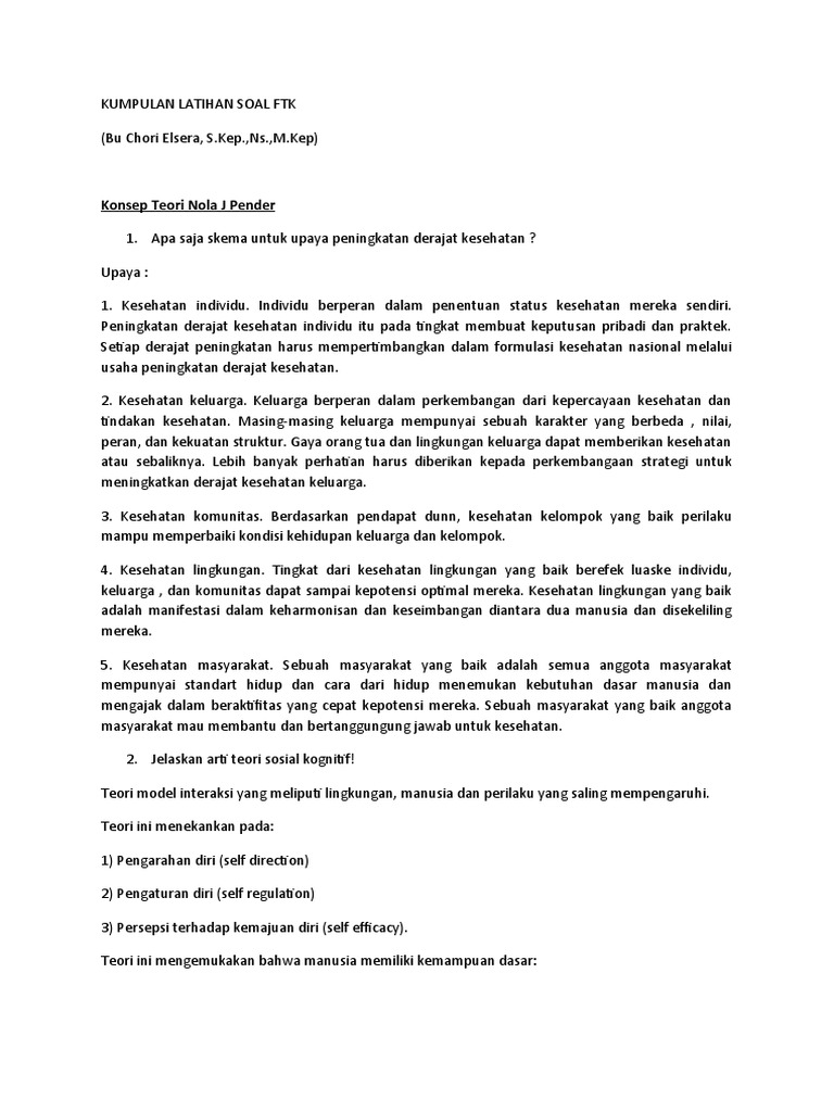 Kumpulan Latihan Soal FTK | PDF