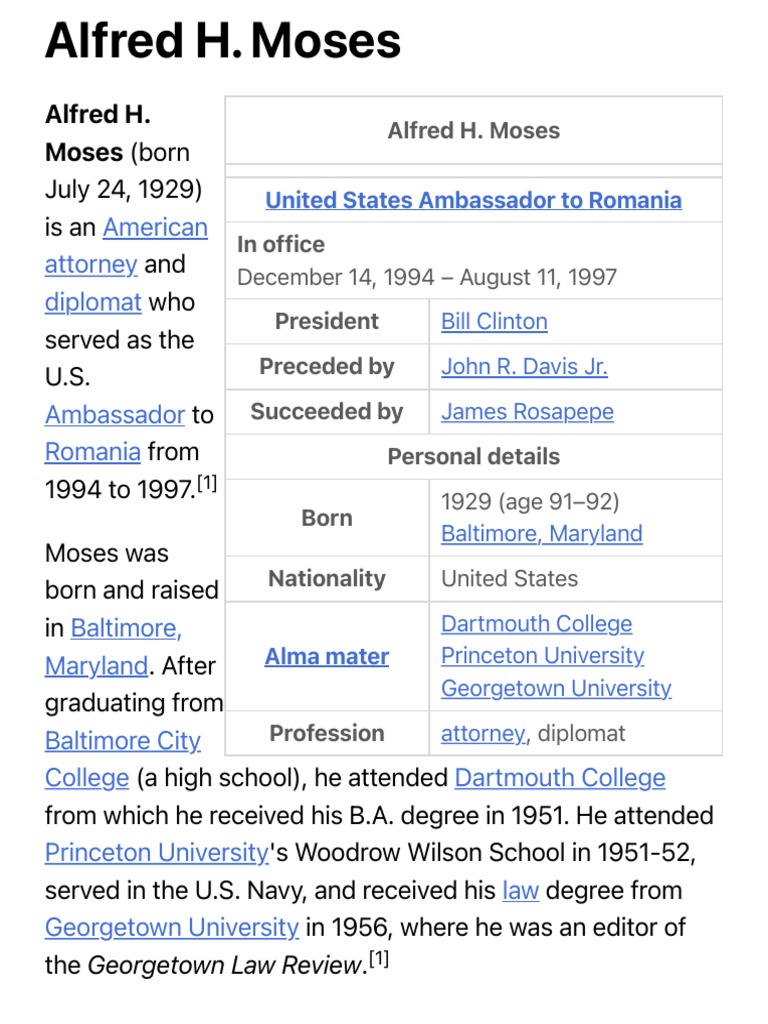 Alfred H. Moses - Wikipedia | PDF | Government | Lawyer