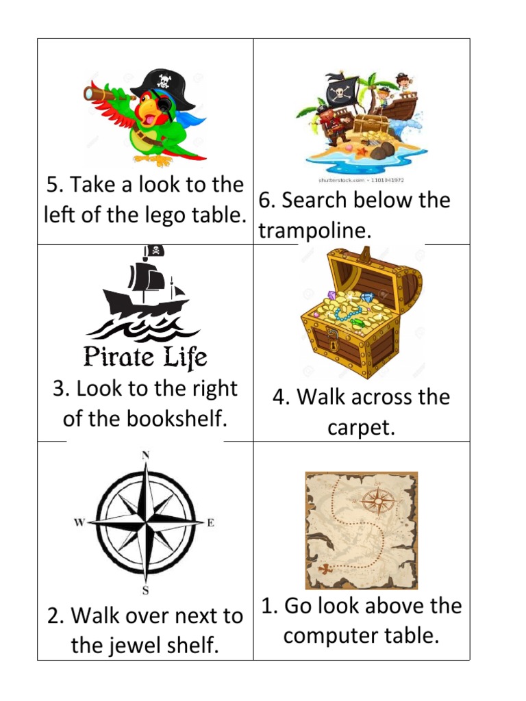 Positional Words Treasure Hunt | PDF