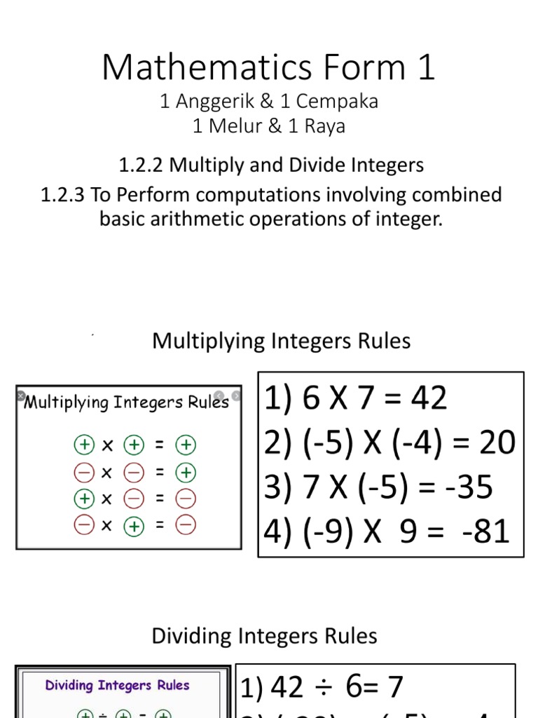 Mathematics Form 1 | PDF