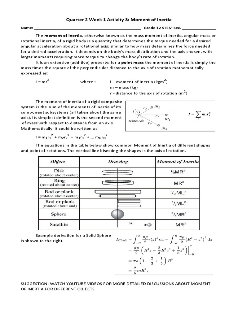 Calculating Moment of Inertia: A Guide to Understanding Rotational Inertia and its Applications ...