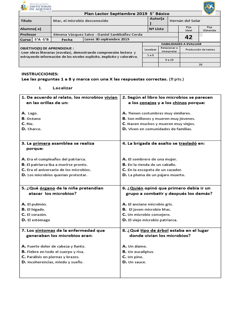 Prueba Mac El Microbio Desconocido | PDF