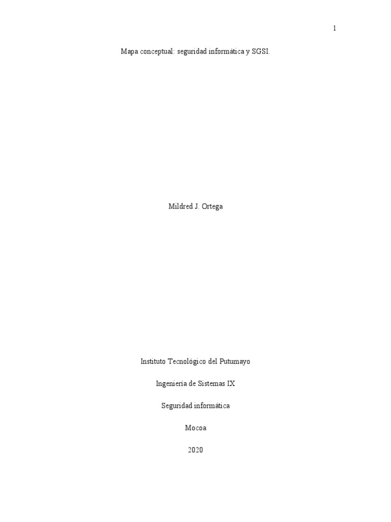 Mapa Conceptual SEGURIDAD INFORMATICA SGSI | PDF | La seguridad ...
