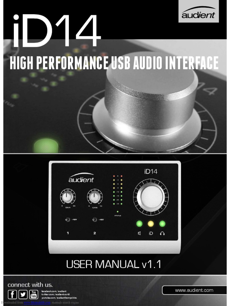 Id14 MANUAL INTERFAZ AUDIENT | PDF | Ac Power Plugs And Sockets | Headphones