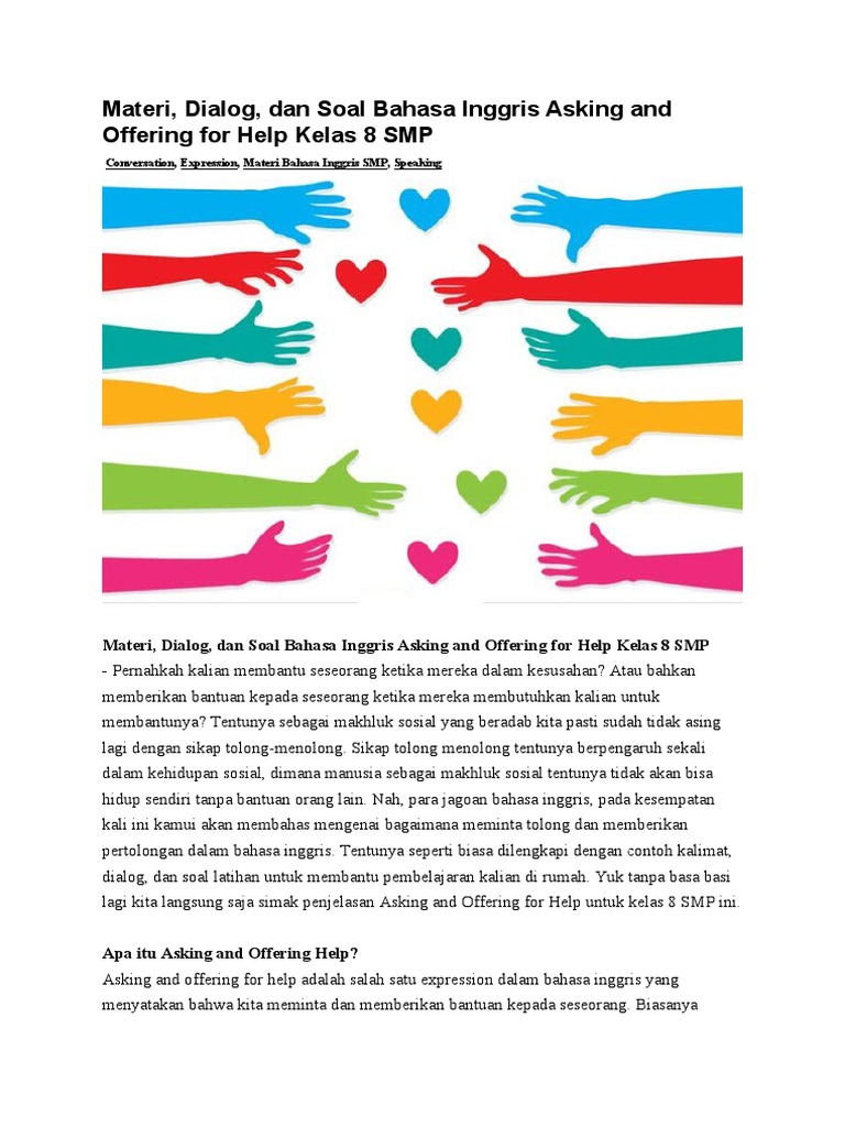 Asking Offering Help Kelas 8 | PDF | Seni & Disiplin Bahasa | Seni