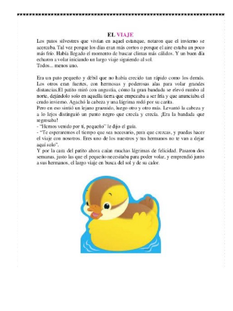 El Viaje Cuento Pdf