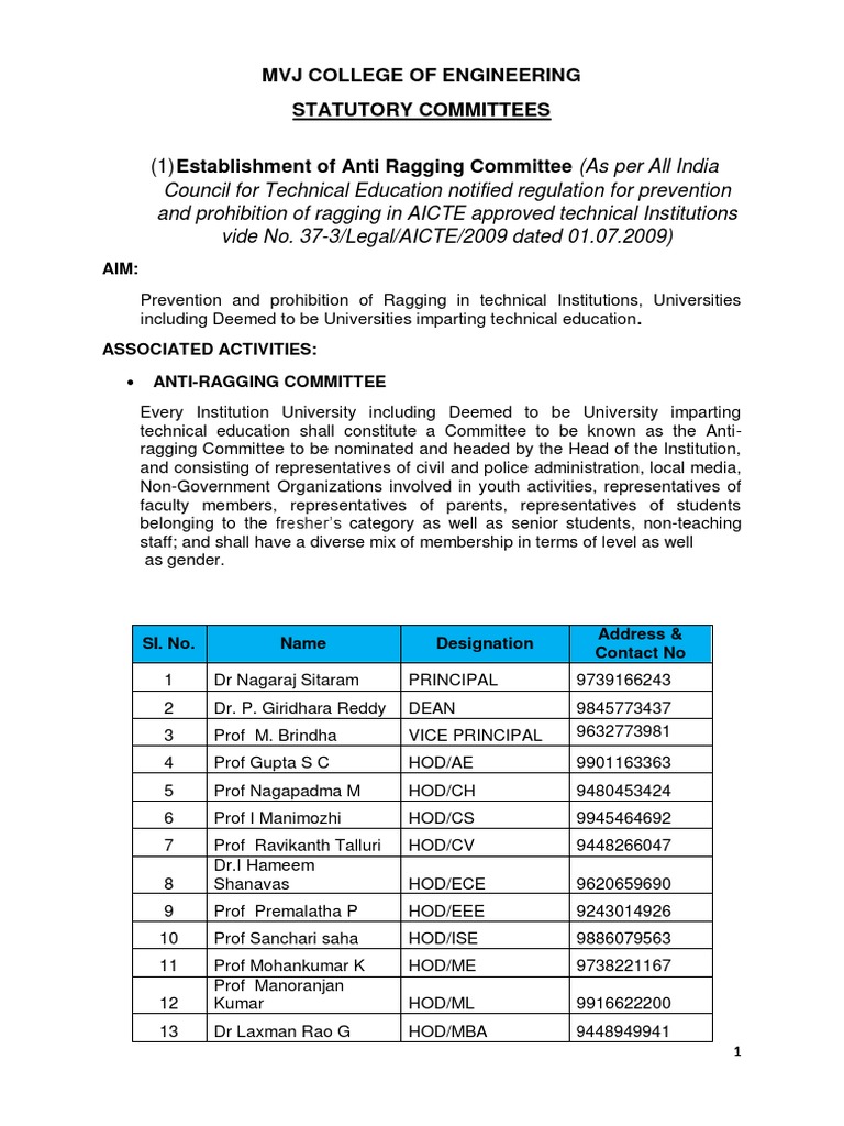 List of Statutory Committees 1 | PDF | Sexual Harassment | Business