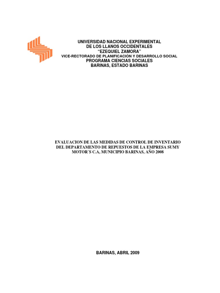 Tesis UNELLEZ DE Inventigacion | PDF | Contabilidad | Inventario Tesis UNELLEZ DE Inventigacion | PDF | Contabilidad | Inventario