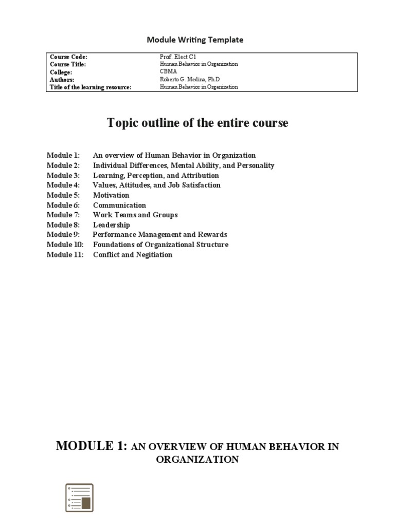 UCU-HBO MOdule 1 | PDF | Organizational Behavior | Personality Psychology