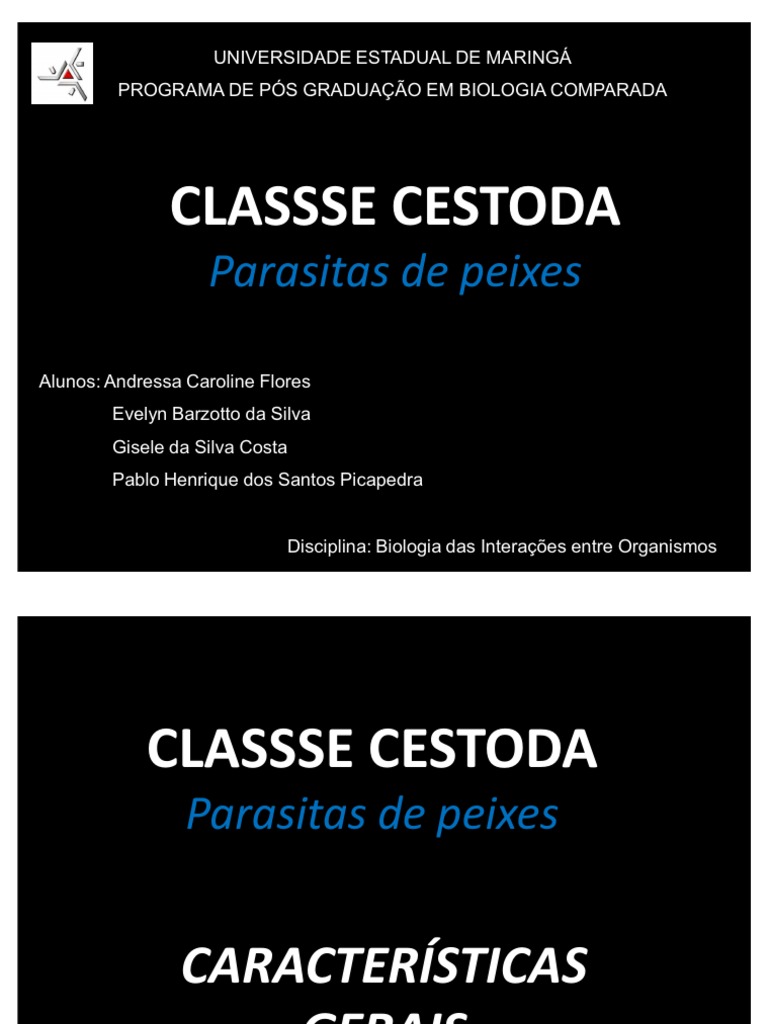 Classe Cestoda | PDF | Parasitismo | Organismos
