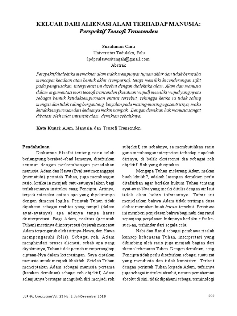 Prespektif Teosofi Transenden | PDF | Ilmu Sosial | Filsafat