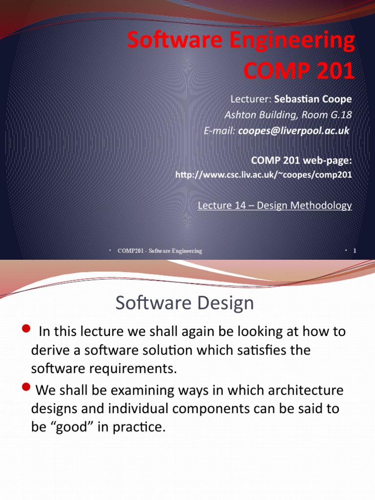 Software Engineering COMP 201: Lecturer: Sebastian Coope | PDF ...