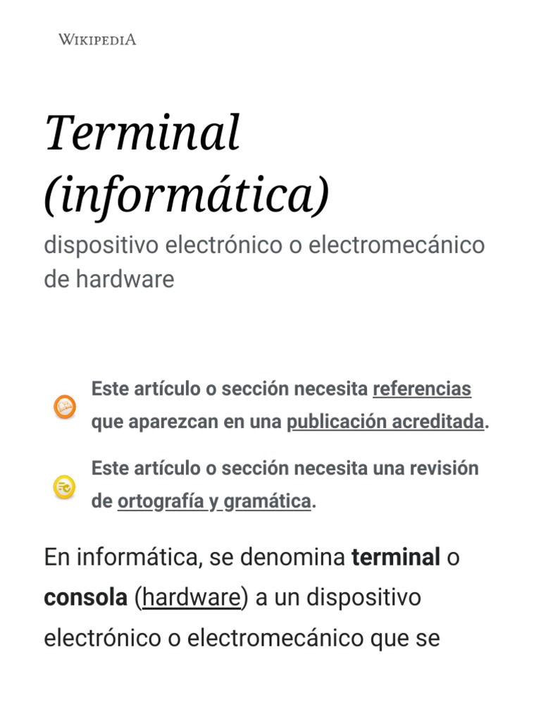 Terminal (Informática) - Wikipedia, La Enciclopedia Libre | PDF ...