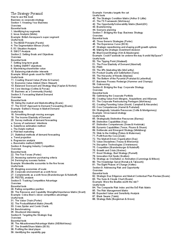 Key Strategy Tools | PDF | Strategic Management | Business