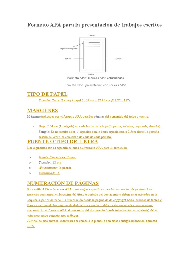 Formato APA para La Presentación de Trabajos Escritos | PDF
