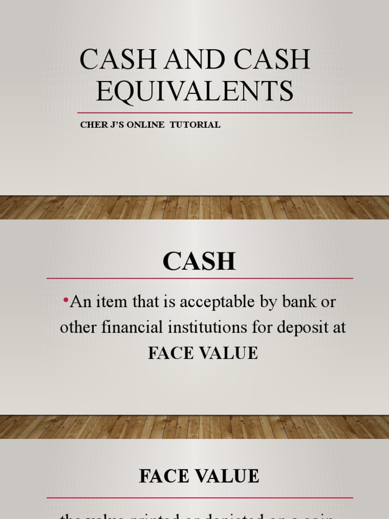 Cash and Cash Equivalents: Cher J'S Online Tutorial | PDF | Cheque ...