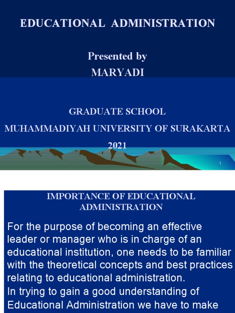 Importance of Educational Administration | PDF | Teachers | Institution