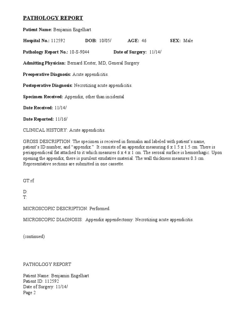 Pathology Report | PDF