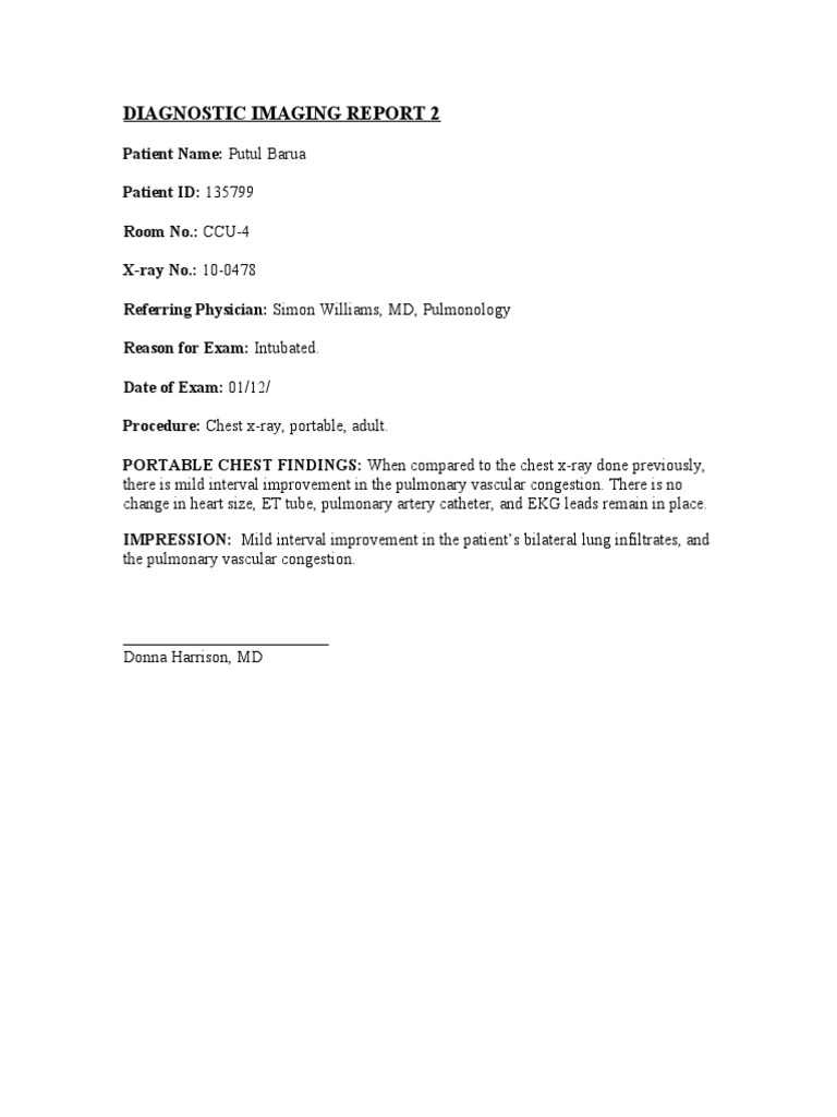Putul X: Patient Diagnosis Report | PDF