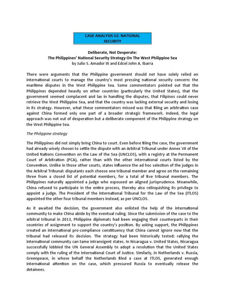 Chris Jhorel Zapanta - Case Analysis 2 National Security | PDF ...