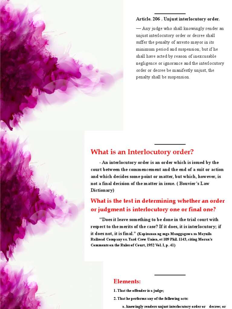 Art. 206 - Unjust Interlocutory Order | PDF