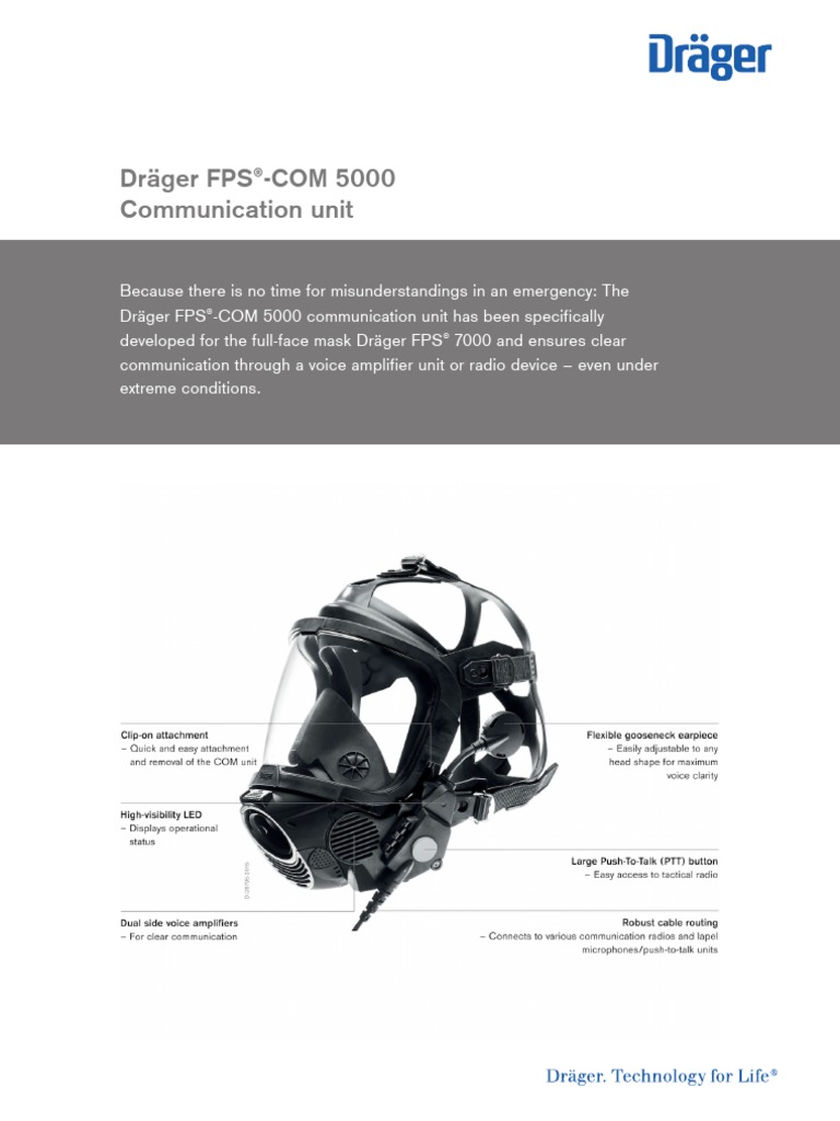 Dräger FPS - COM 5000 Communication Unit | PDF | Radio | Microphone