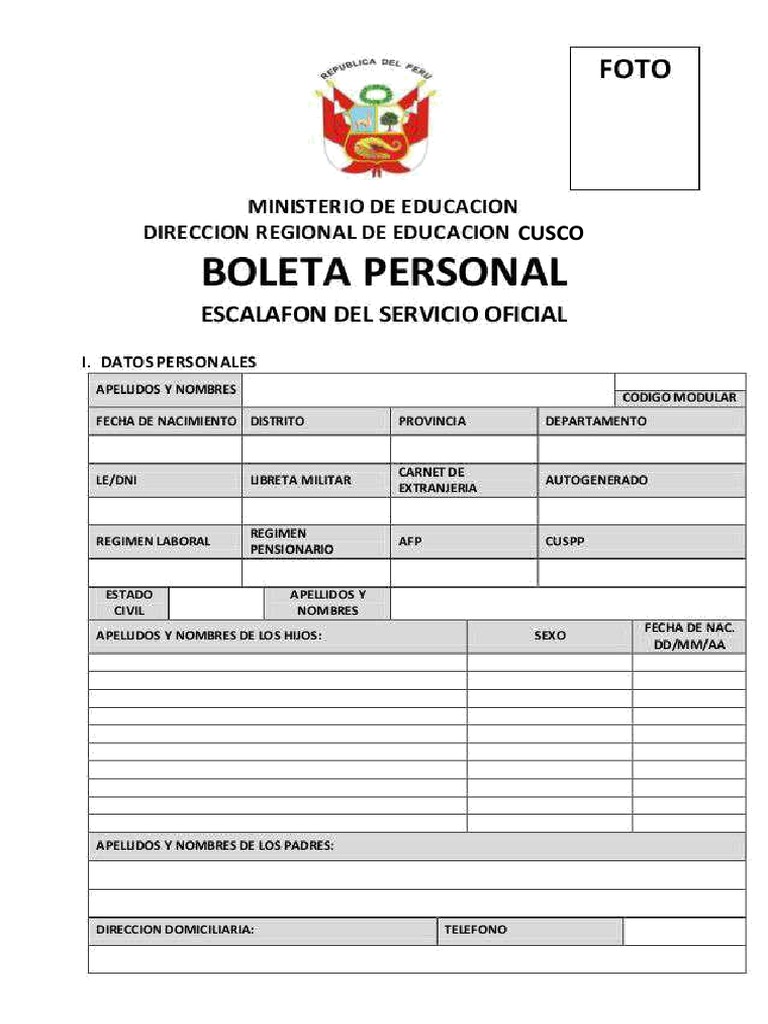 Boleta Personal Ugel Cusco | PDF