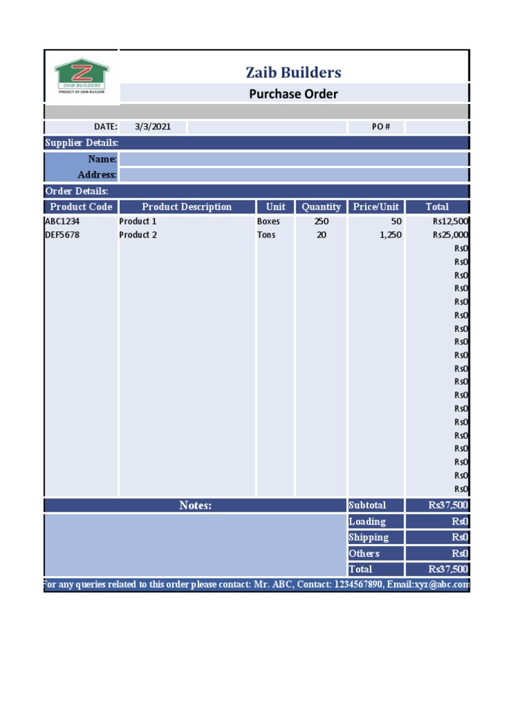 Purchase Order Template | PDF | Business