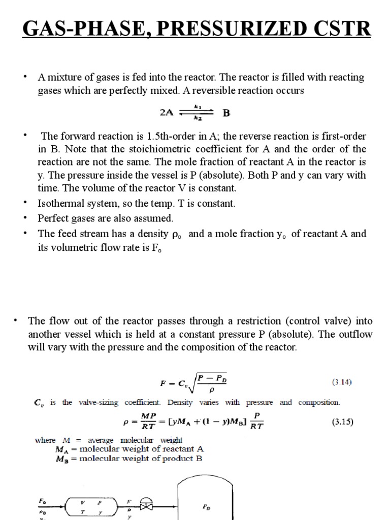 PMS Gas Phase PR CSTR | PDF