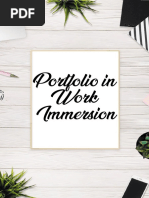 Objectives of The Work Immersion | PDF