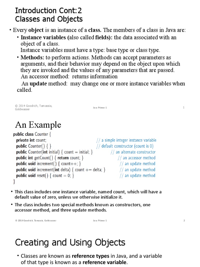 Introduction To Java-3 Classes and Objects | Download Free PDF | Method (Computer Programming ...