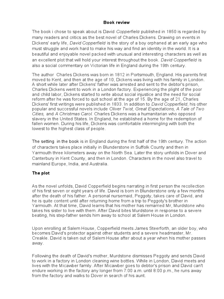Book Review | PDF | Charles Dickens | David Copperfield