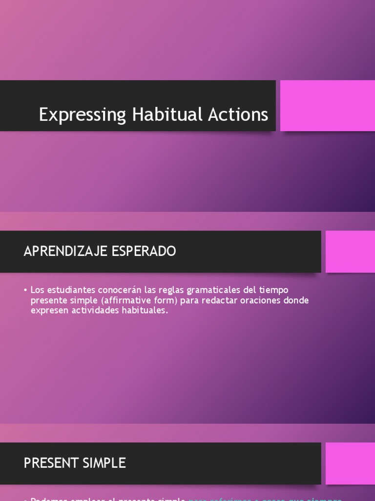 Expressing Habitual Actions | PDF | Idiomas