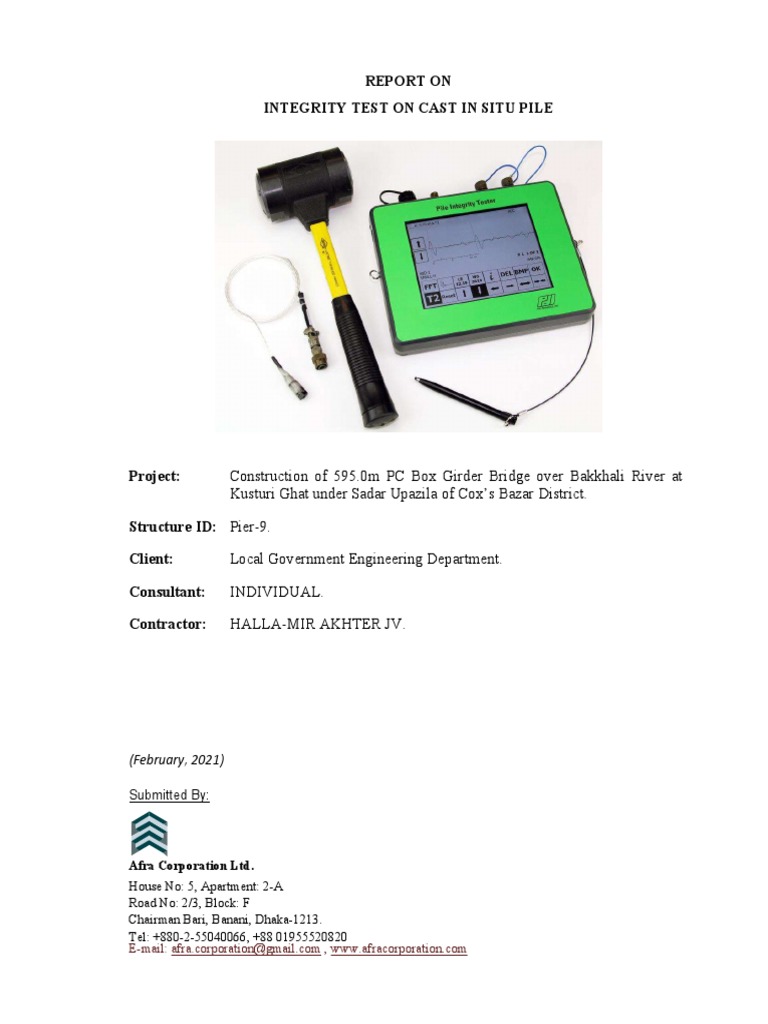 Pile Integrity Test Report for Bridge | PDF | Electrical Impedance ...