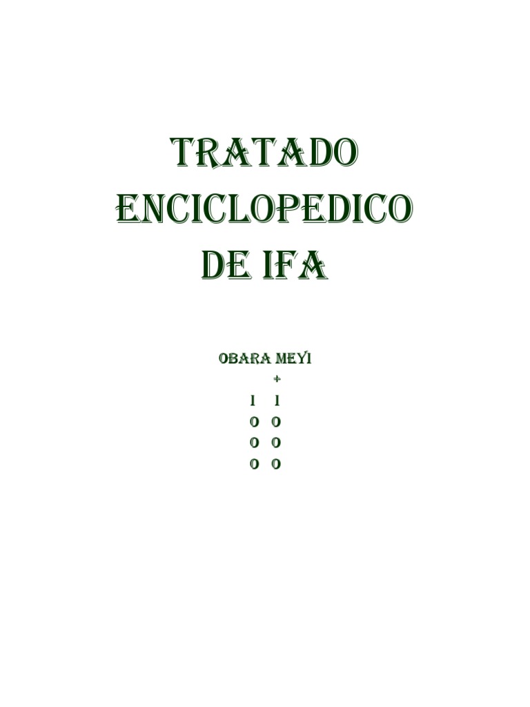 Tratado de Obara Meyi | PDF | Antropología cultural | Mitología Tratado de Obara Meyi | PDF | Antropología cultural | Mitología