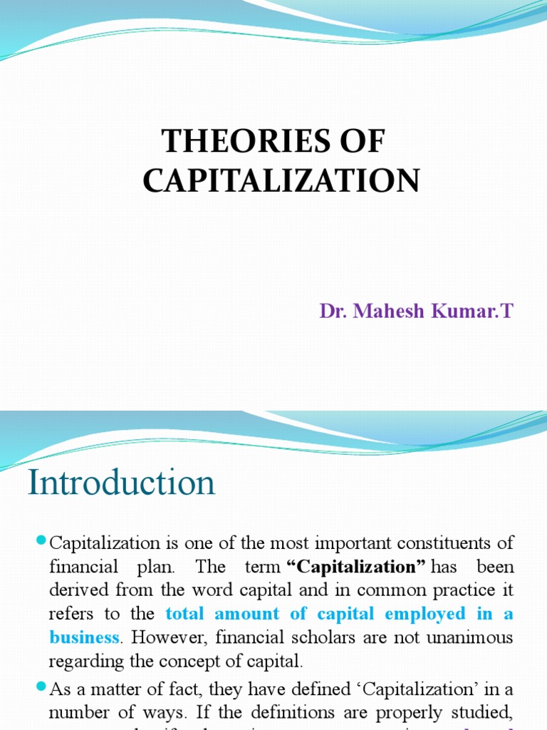 An In-Depth Analysis of the Cost Theory and Earnings Theory of ...