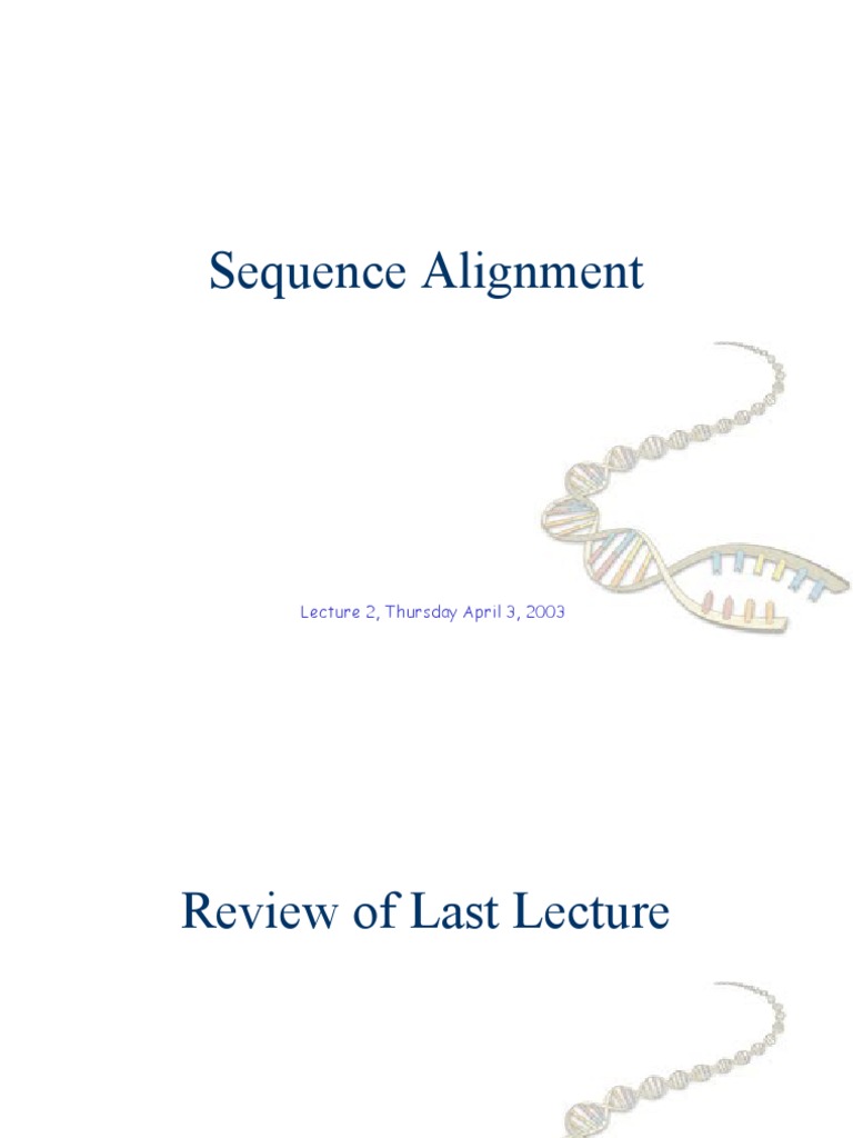 An Overview of Sequence Alignment Techniques Including the Needleman ...